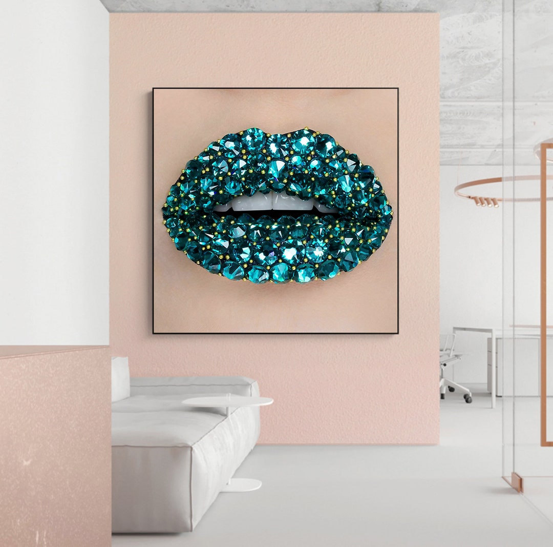 2226 Makeup Prints, Diamond Lips Print, Make up Digital Poster, Lips ...
