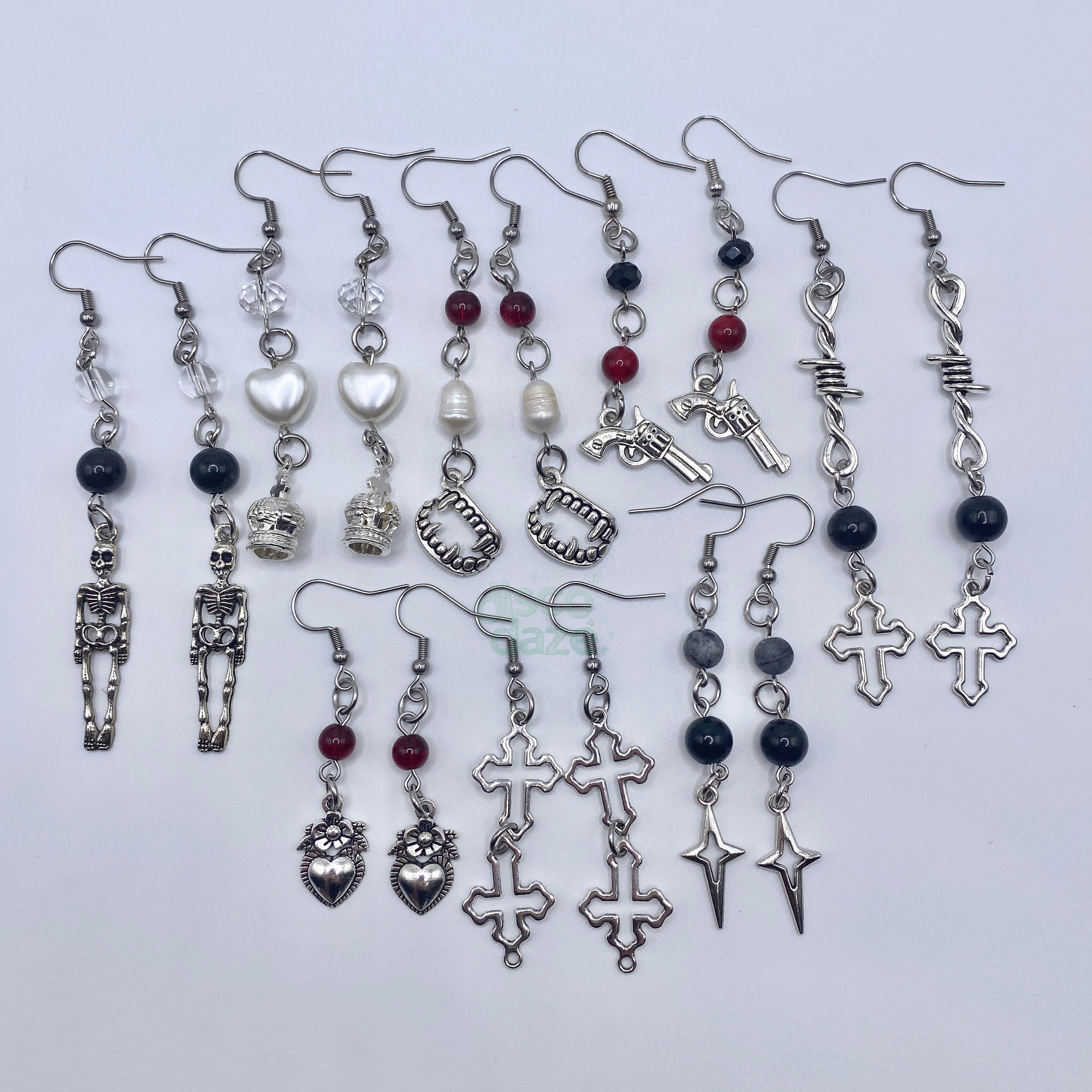 Goth Halloween Earrings Handmade Jewelry Hypoallergenic Dangle Earrings ...