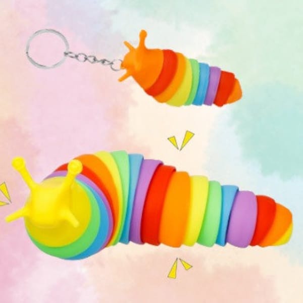 Rainbow Slug Fidget Toy - Etsy