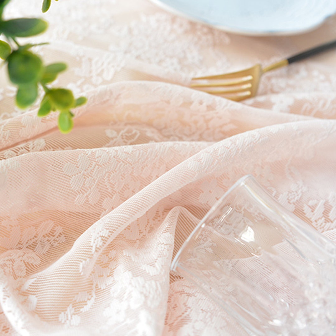 Pink/white/yellow Lace Tablecloth,deco Unique Pastel Tablecloth,country ...