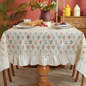Cotton and Linen Tablecloth,rectangle Tablecloth,custom Tablecloth ...
