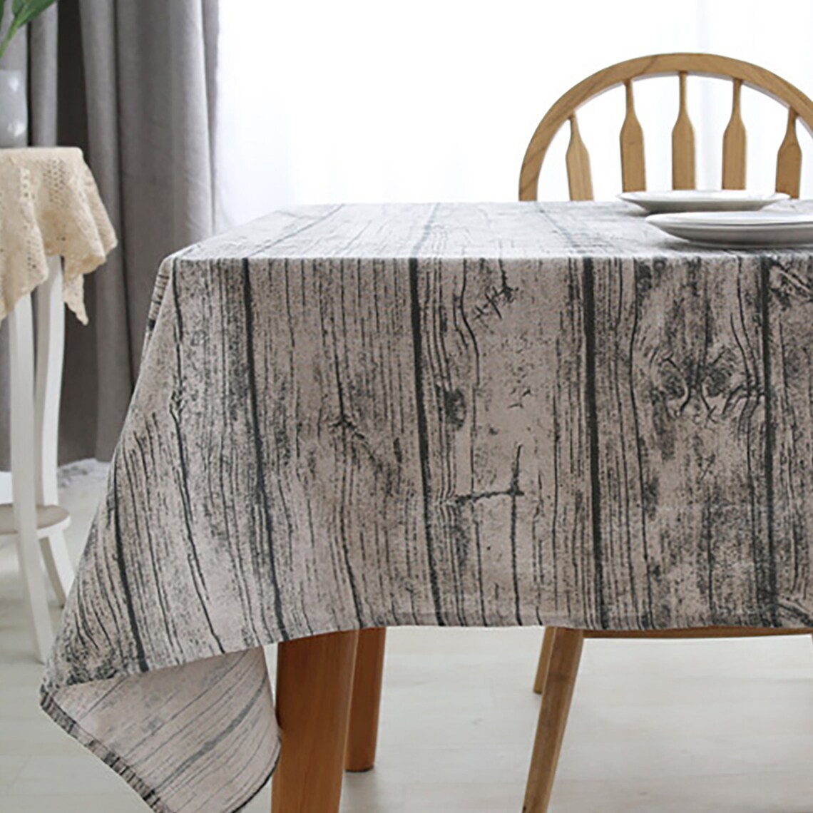 Wood Grain Tablecloth,cotton and Linen Tablecloth,outdoor Tablecloth ...