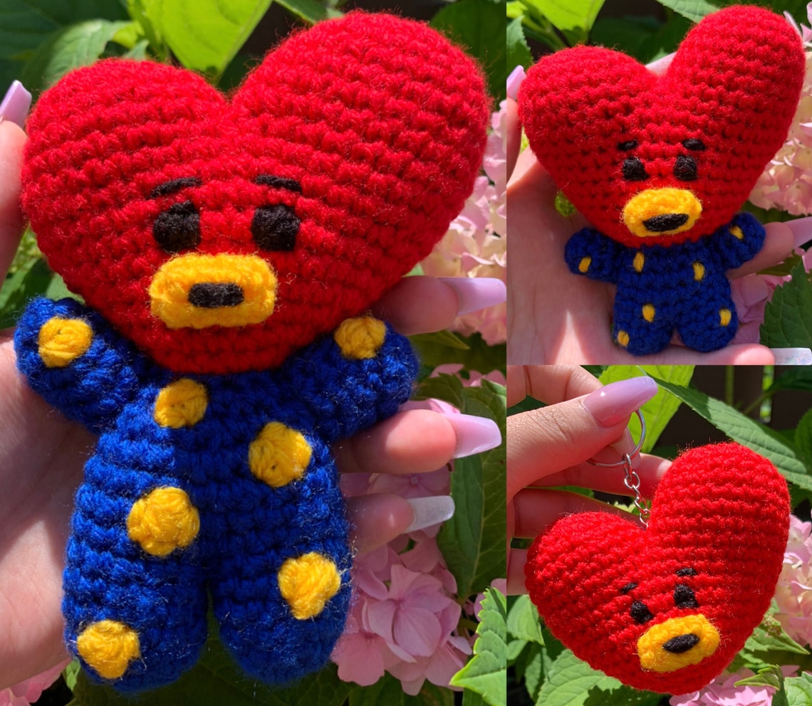 BTS BT21 TATA Amigurumi Crochet Doll and Keychain | Etsy