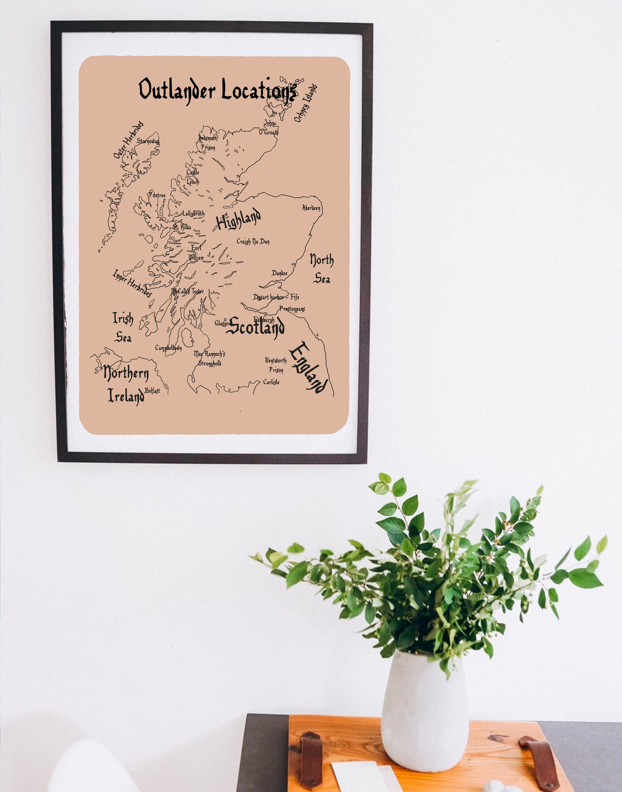 Outlander Locations Map PDF, PNG, Jpeg Digital Files|outlander Style ...