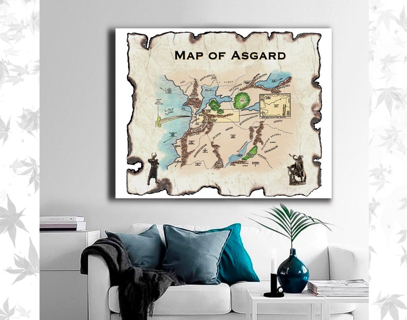 Asgard Map Art Print: Hand-drawn Color Map (digital Download) - Etsy