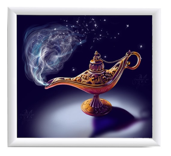 Magic Lamp Drawing Genie Aladdin Magic Lamp Pantomime Cartoon Stock