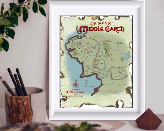 Middle Earth Map PNG Pdfjpeg Digital Files Hand Drawn Map - Etsy