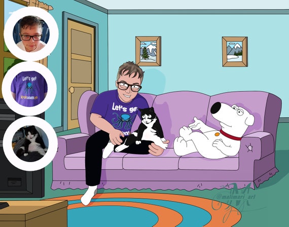 Custom Family Guy Portraits Famous Cartoon Christmas Gift - Etsy