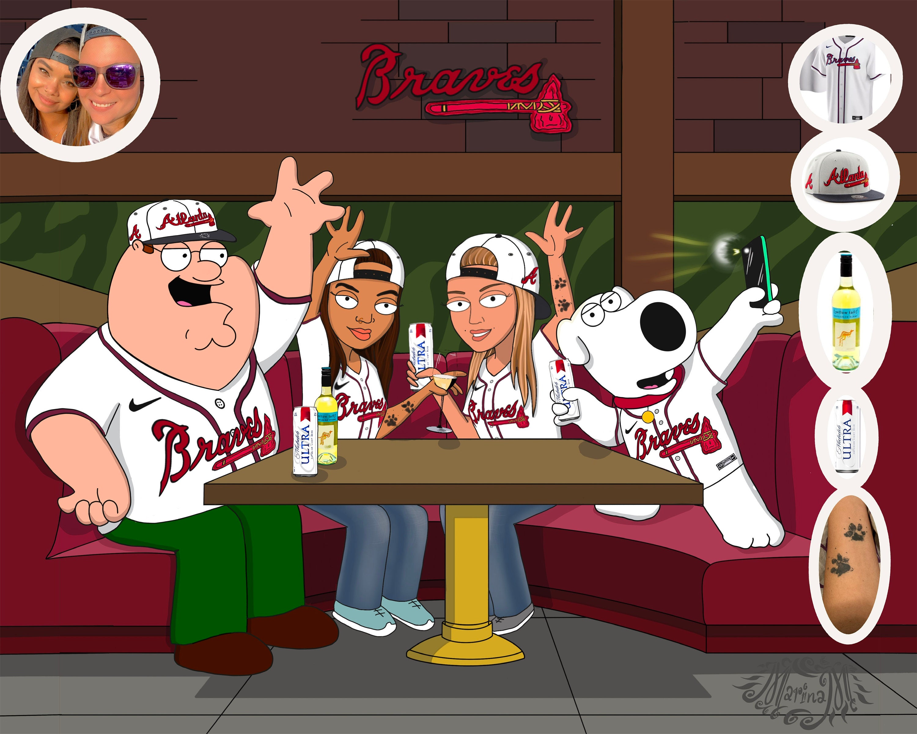 Cartoon characters Family Guy and fantasy football Your | Etsy