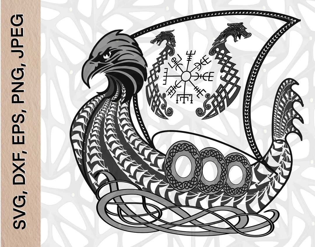 Runic Compass Celtic Drakkar| Svg,dxf, EPS,PNG, Jpeg Digital Files ...