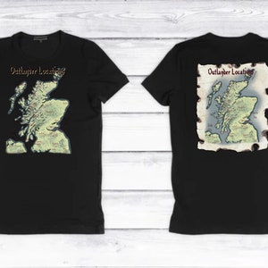 Color Map of Outlander Locations| Hand Drawn Map Digital Printing | A ...
