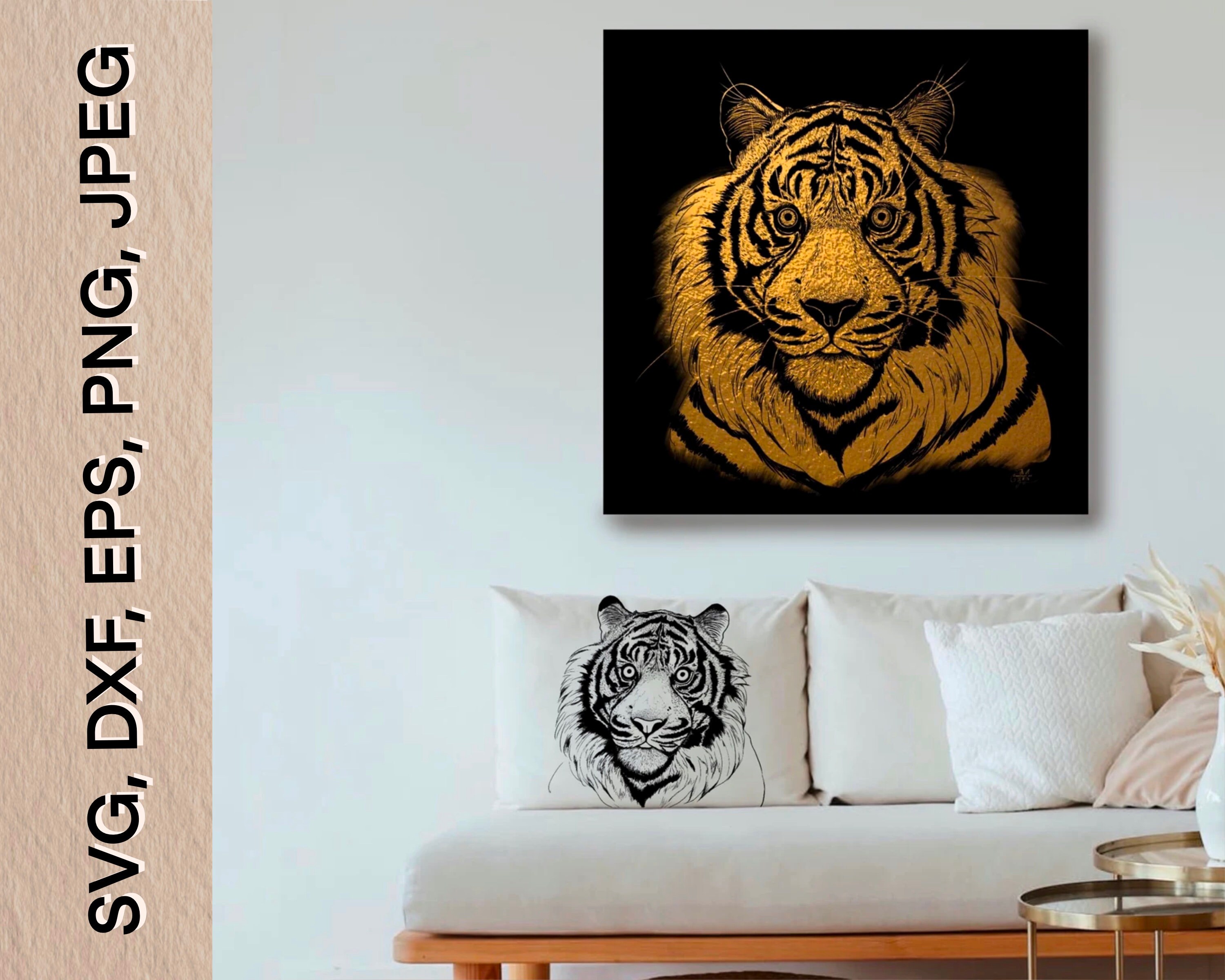 Tiger Face Svg PNG Dxf EPS Jpeg Digital Files Instant - Etsy