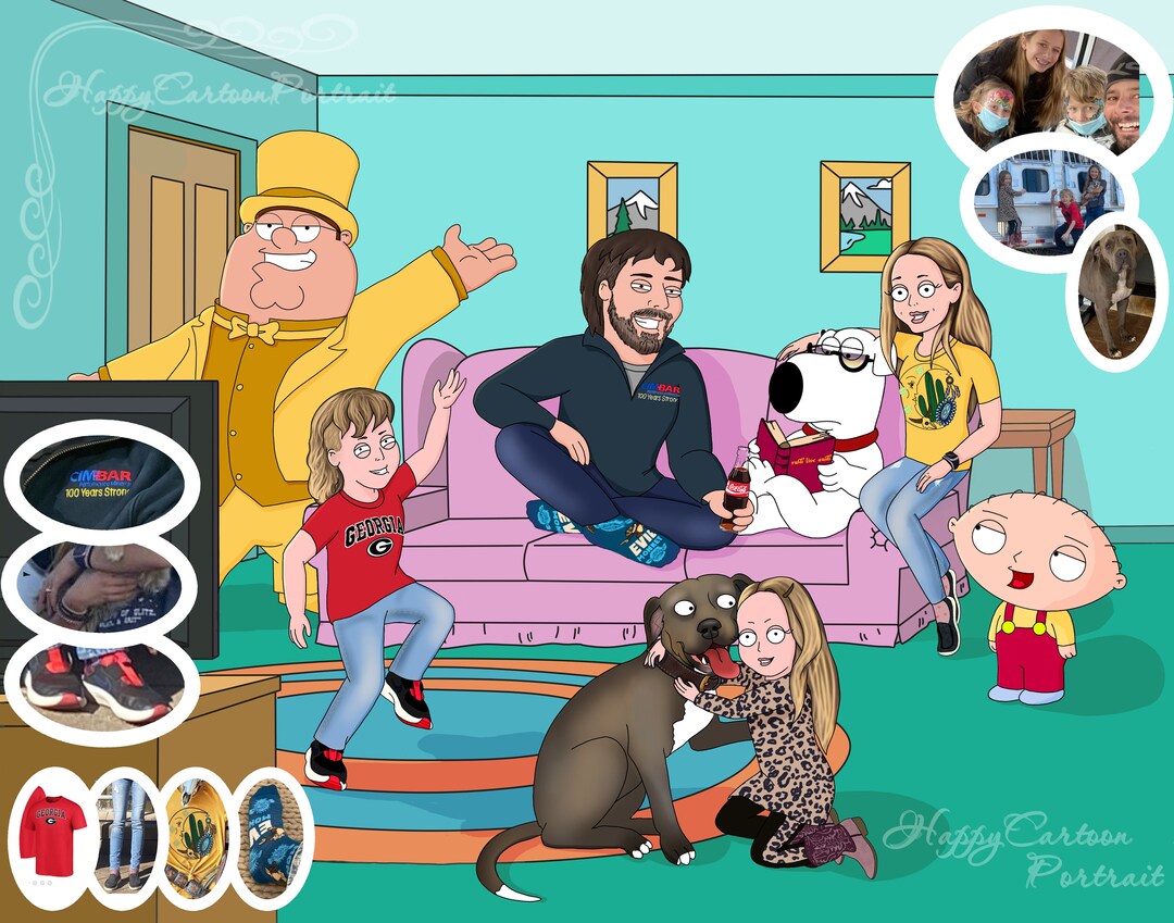 Custom Family Guy Portrait Attention to Detail| Individual Portrait ...