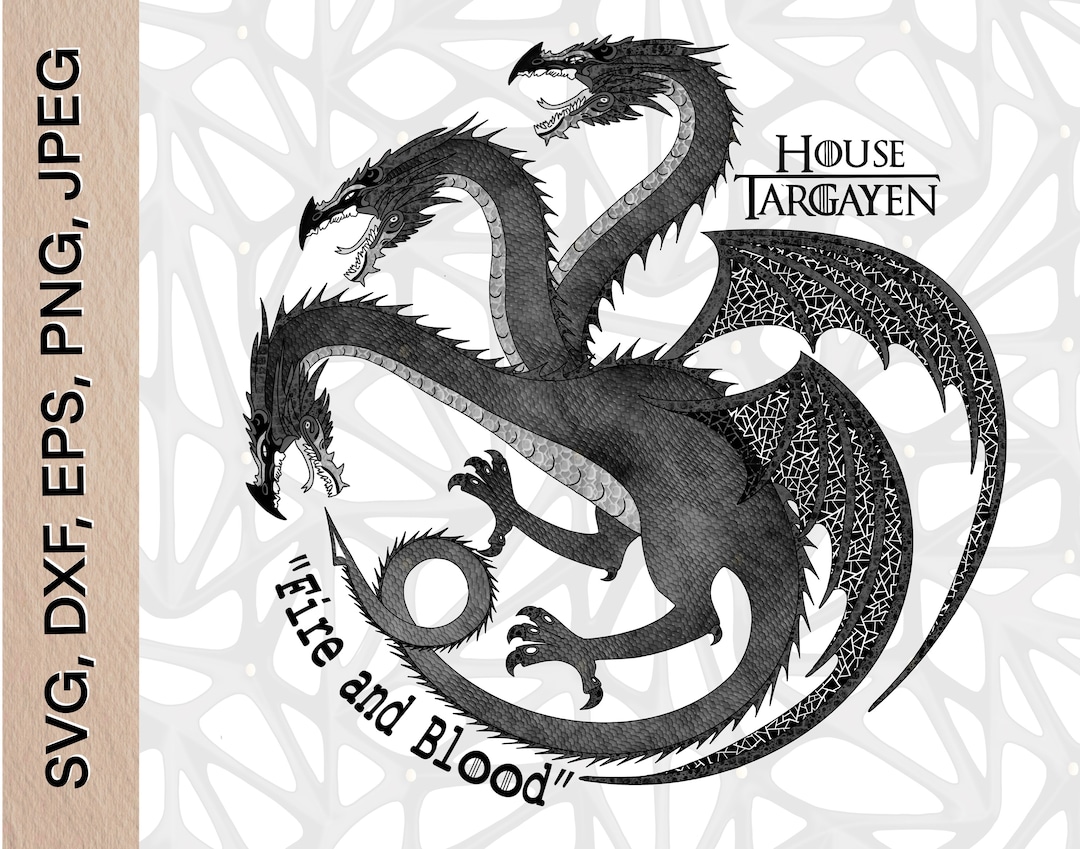 House of the Dragon Fire and Blood Logo House Targaryen - Etsy