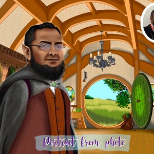 Individual Cartoon LOTR Portrait to Order|custom Portrait for Family ...