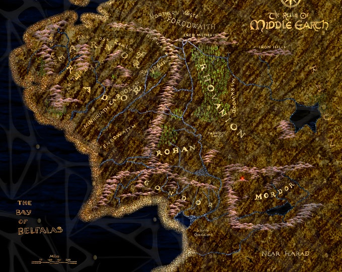 Mittelerde Landkarte PDF zum Drucken A2 Tolkien - Etsy.de