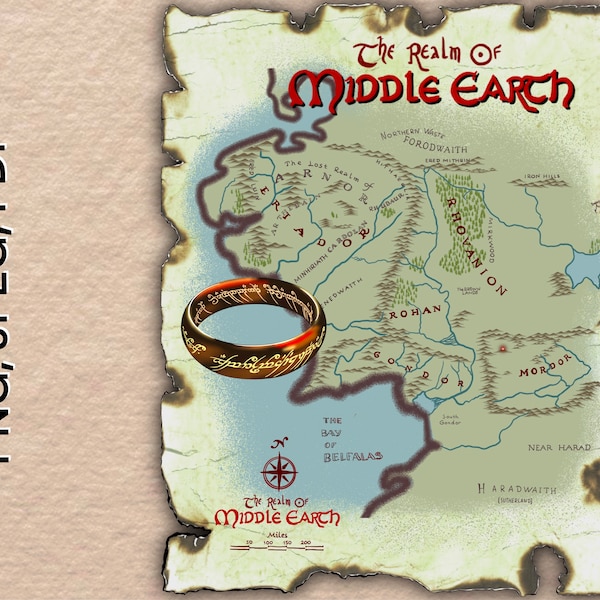 Middle Earth Map Stencil - Etsy