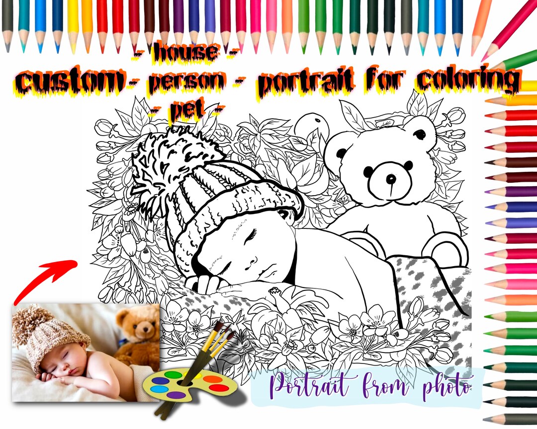 Custom Portrait for Coloring| Ready to Paint |painting From Photo, Guy ...