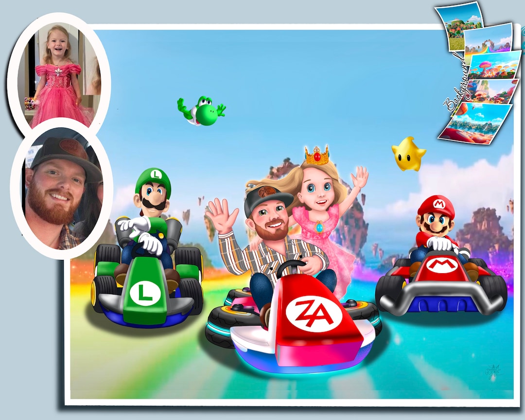 Custom Super Mario Cartoon Portrait: Family & Friends (digital File) - Etsy
