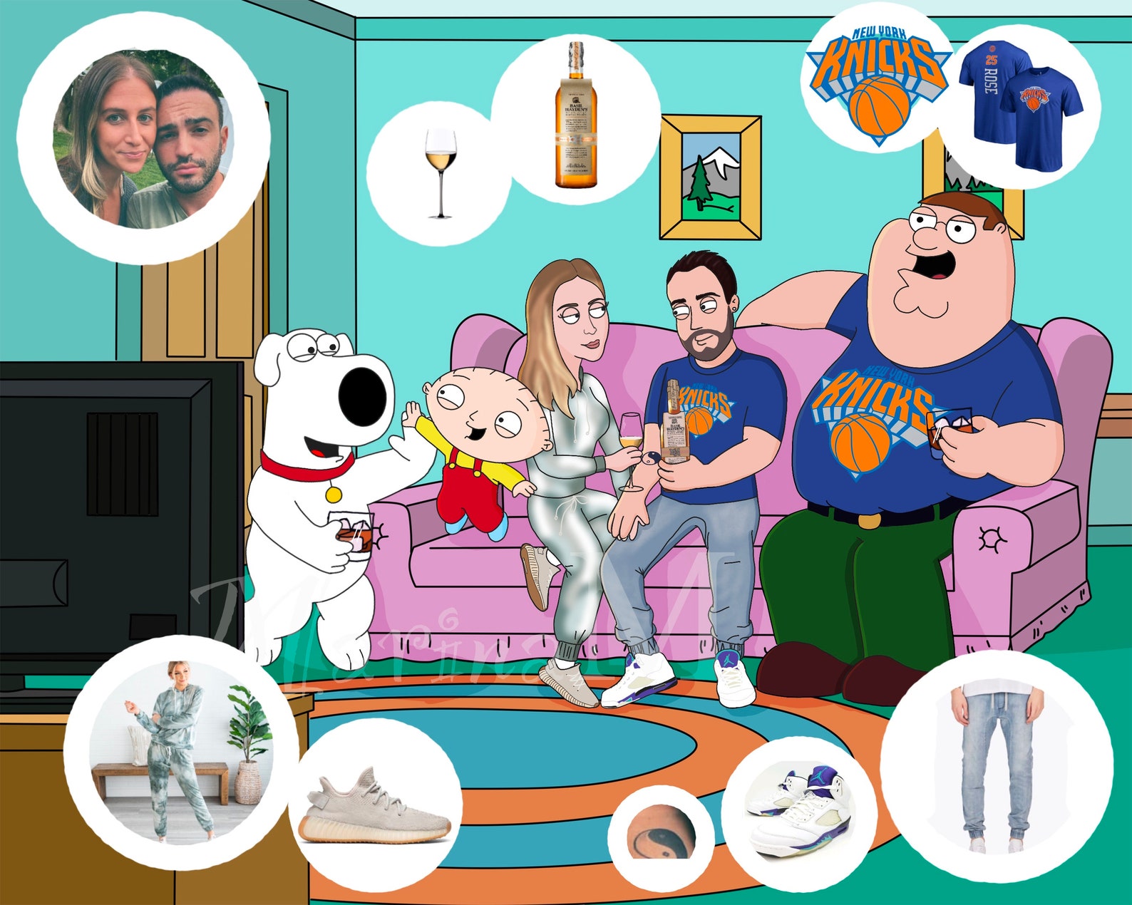 Family Guy Custom Portrait famous Cartoon family | Etsy