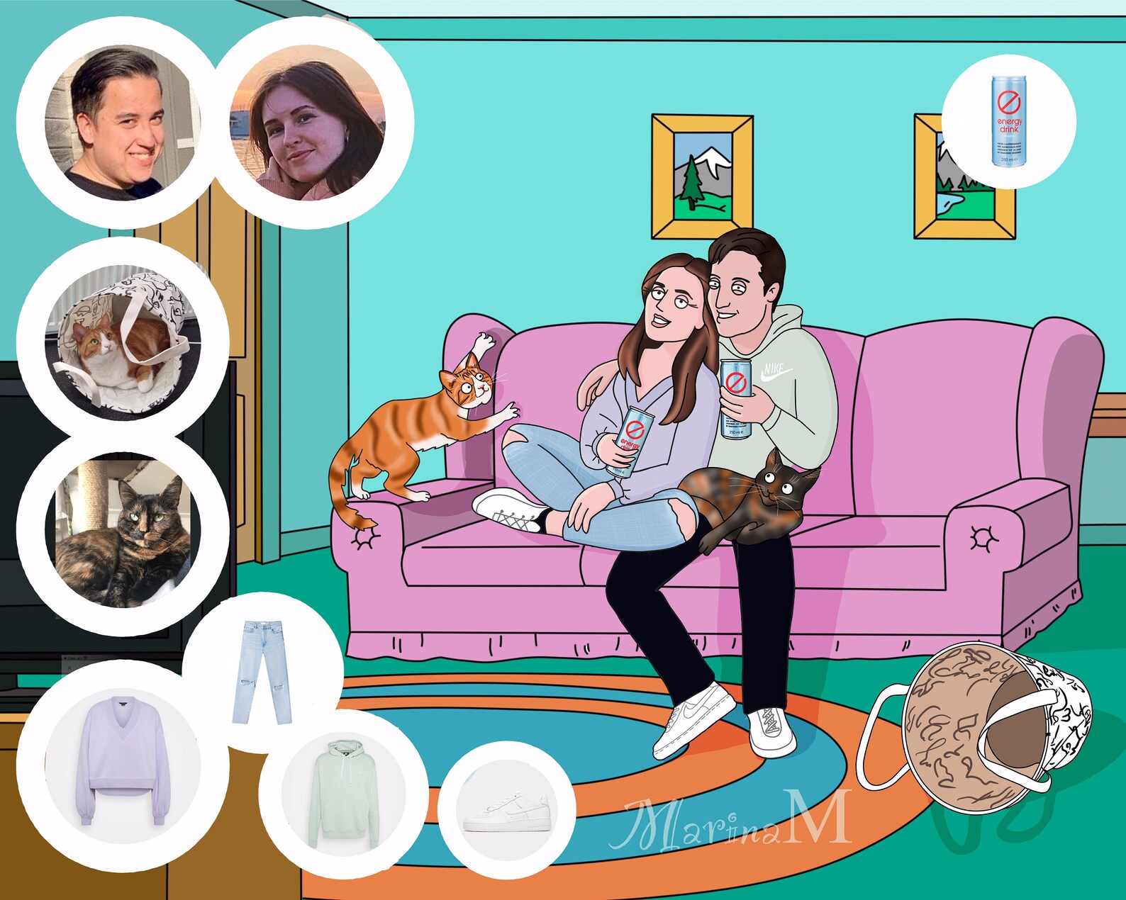 Famous Cartoon Custom Family Guy Portraits Personalized | Etsy