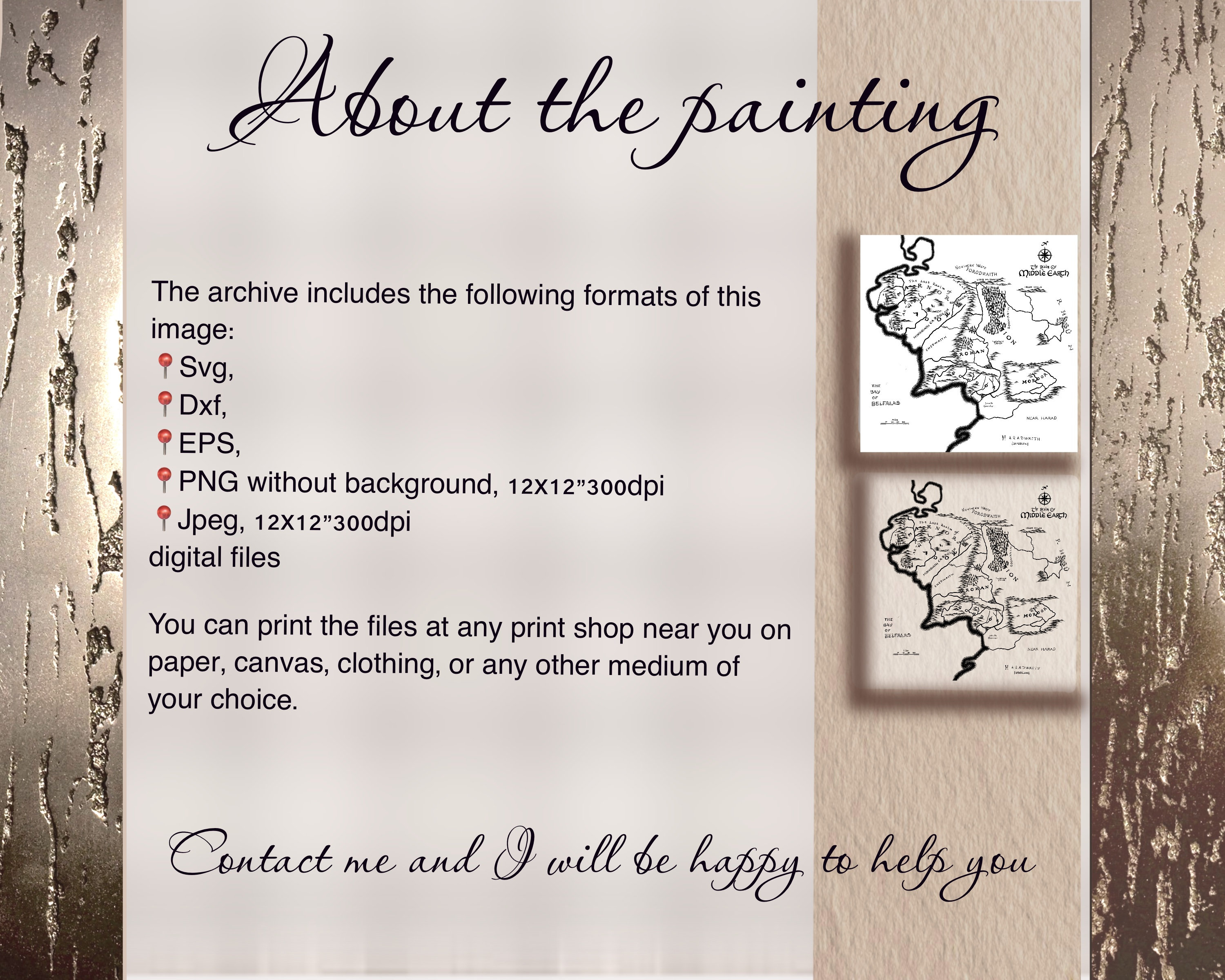 Middle Earth Map Svg Dxf EPSPNG Jpeg Digital Files Map - Etsy Canada