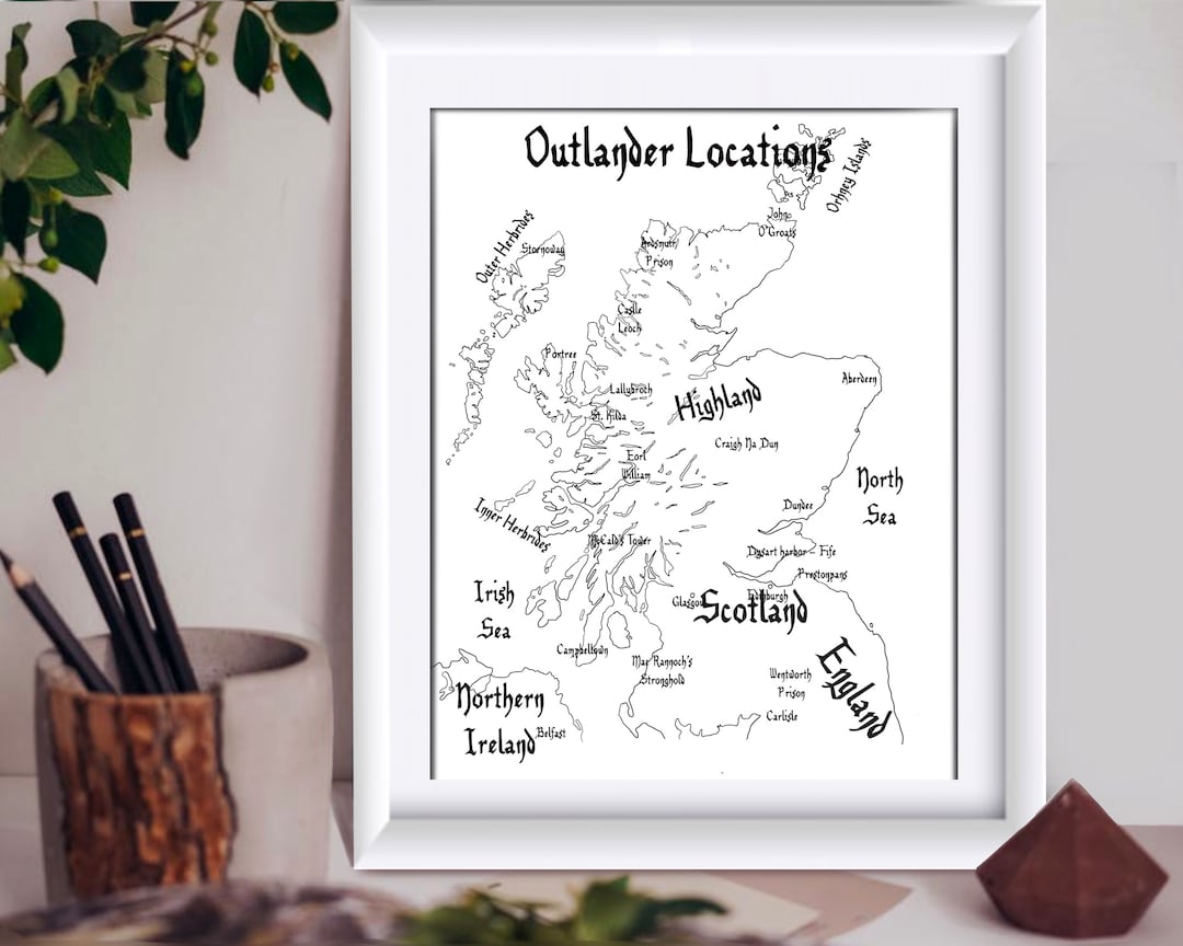Outlander Locations Map PNG, PDF, Jpeg Digital Files|outlander Style ...