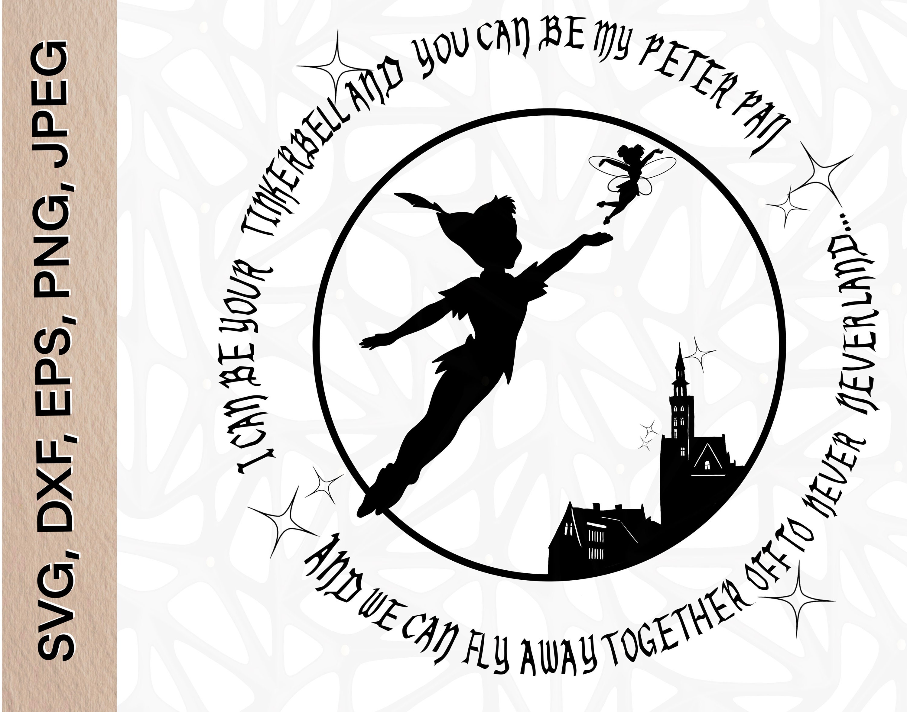 Tinkerbell And Peter Pan Silhouette