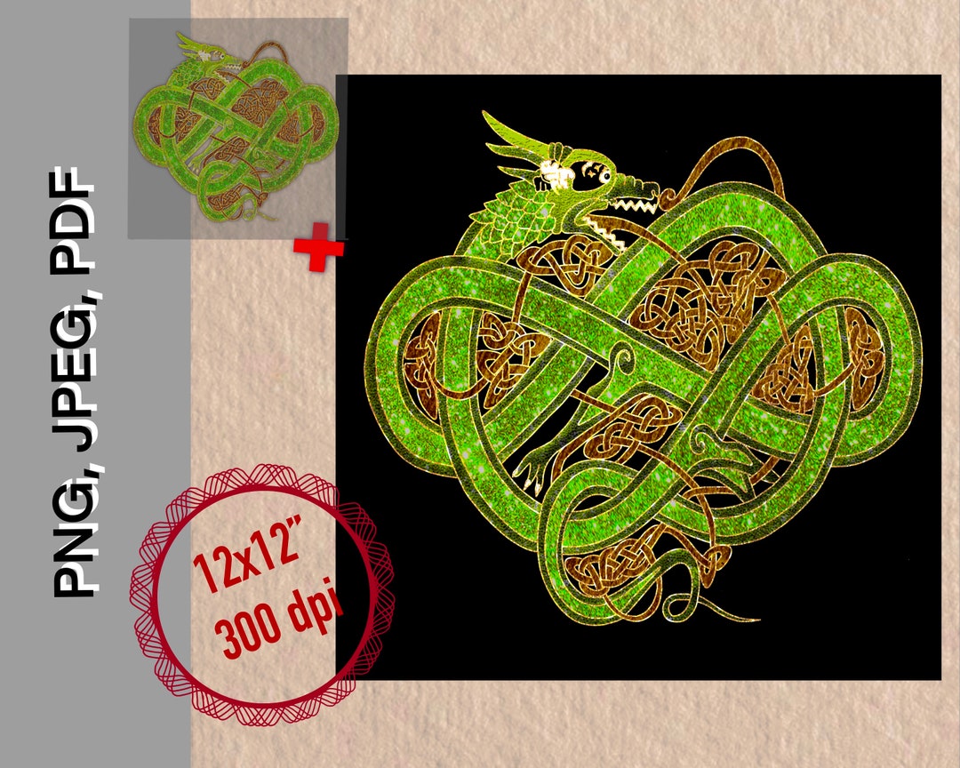 Celtic Protection Amulet | Celtic Dragon - Magic Pattern | Printable ...