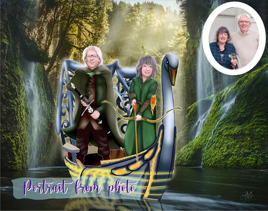 Individual Cartoon LOTR Portrait to Ordercustom Portrait for - Etsy