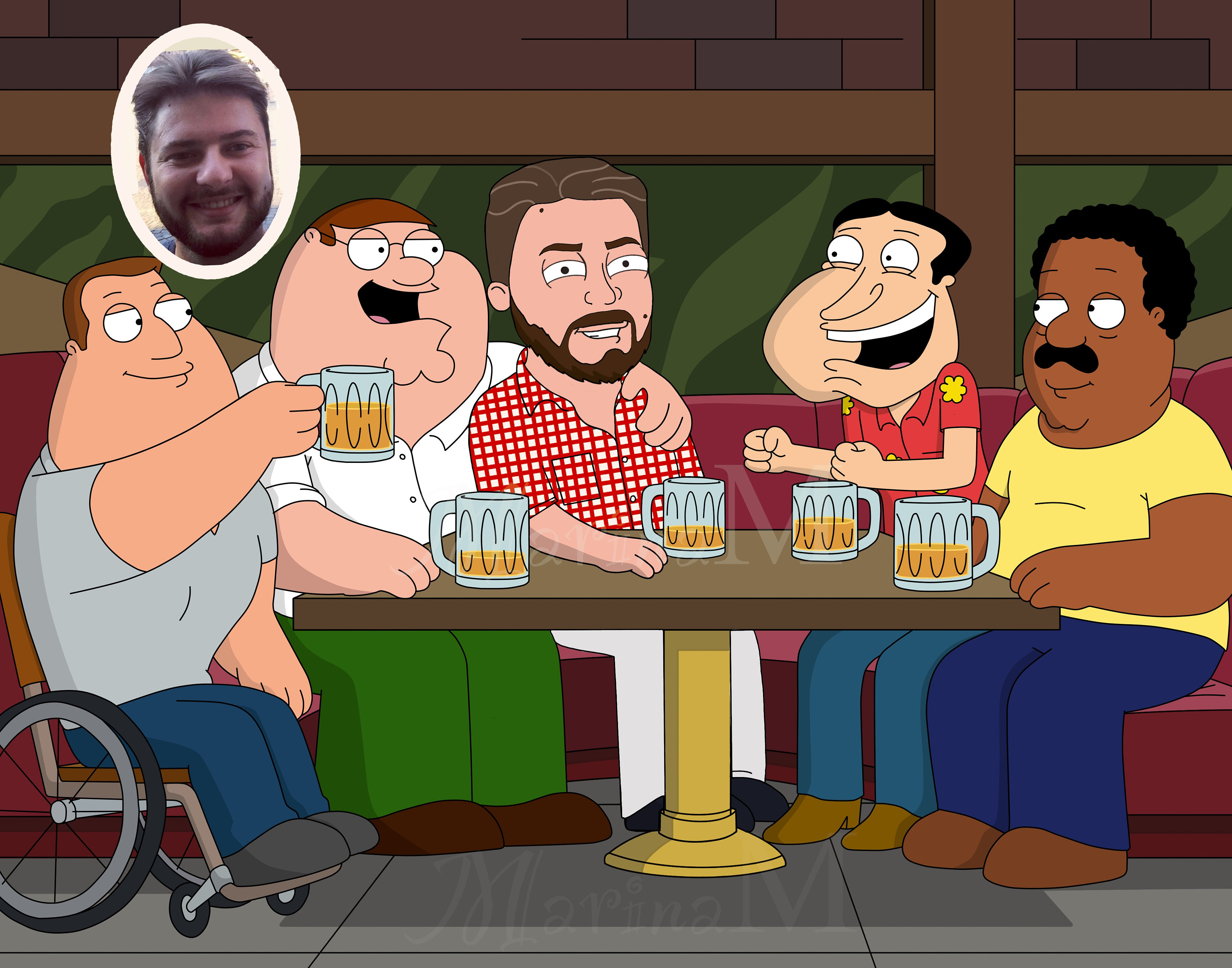 Famous Cartoon Custom Family Guy Portraits Guy valentine | Etsy