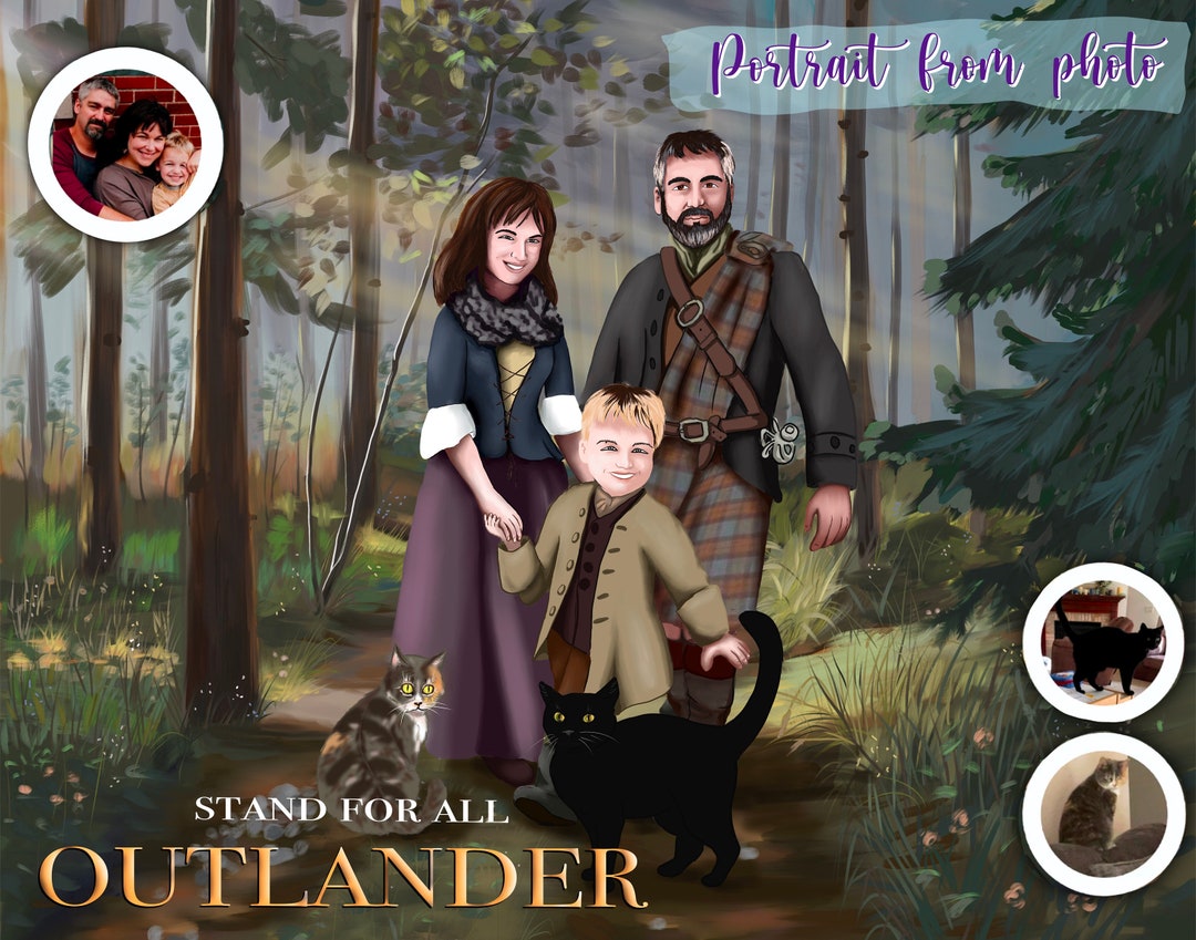 Outlander |portrait to Order| Drawing Based on the Popular TV Series - Etsy