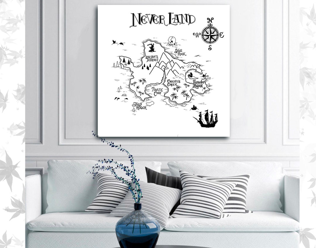Neverland Map |peter Pan Svg,dxf, EPS,PNG, Jpeg Digital Files - Etsy