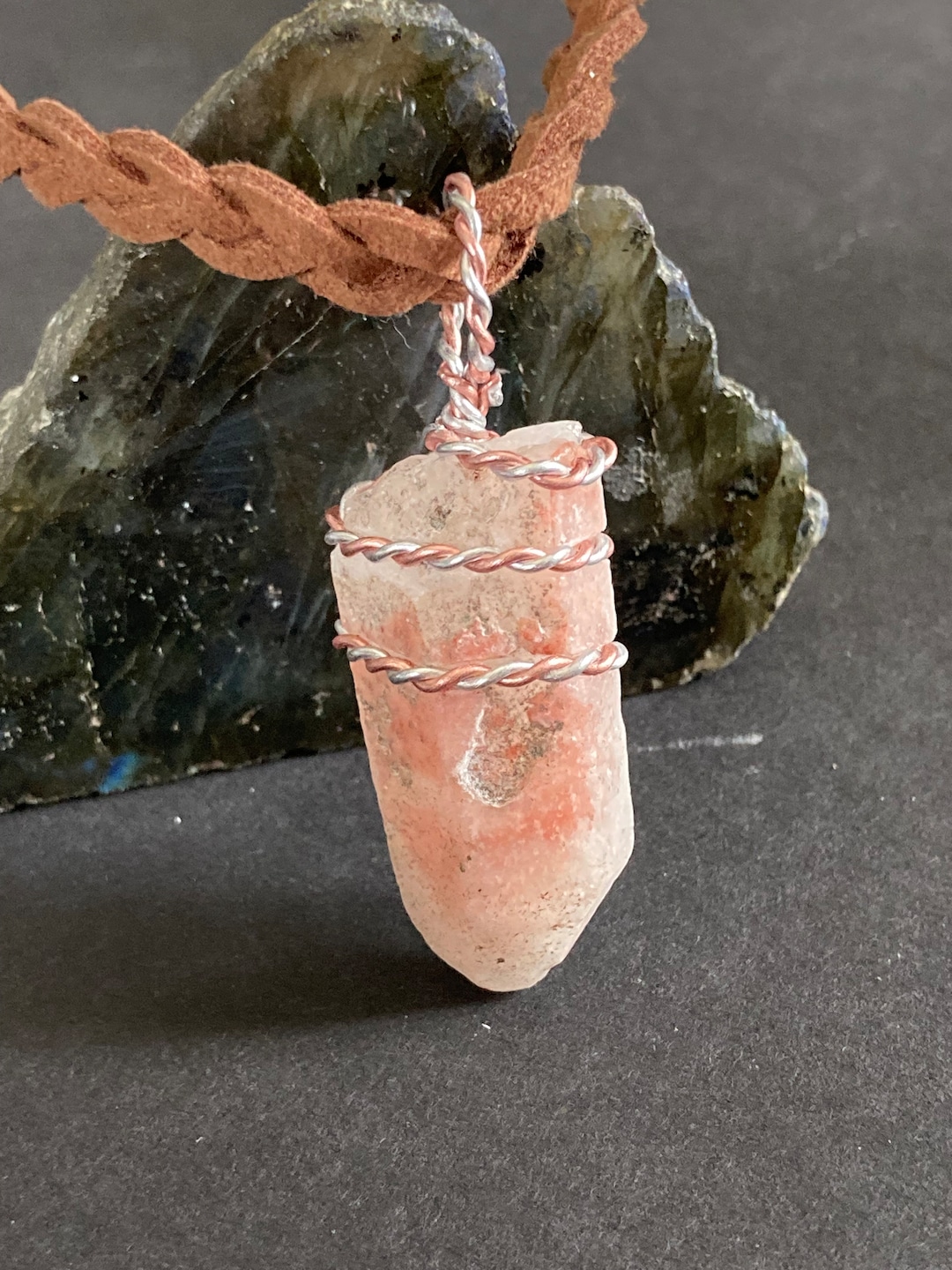 Red Hematoid Quartz (fire Quartz/red Quartz) Necklace - Etsy