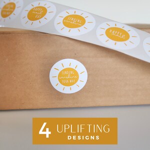 500 Happy Mail Stickers Sending Sunshine Yellow Stickers for Box of ...