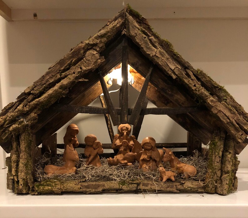 Rustic Reclaimed Nativity Christmas Manger Crèche and Stable | Etsy