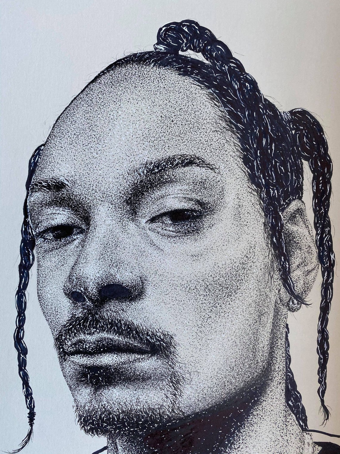 Snoop Dogg Original Art Pointillism Portrait Drawing - Etsy