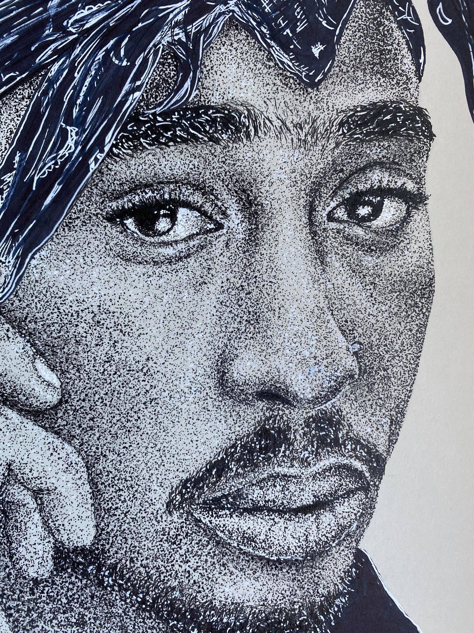 Tupac Shakur / 2pac Original Art Pointillism Portrait Drawing - Etsy