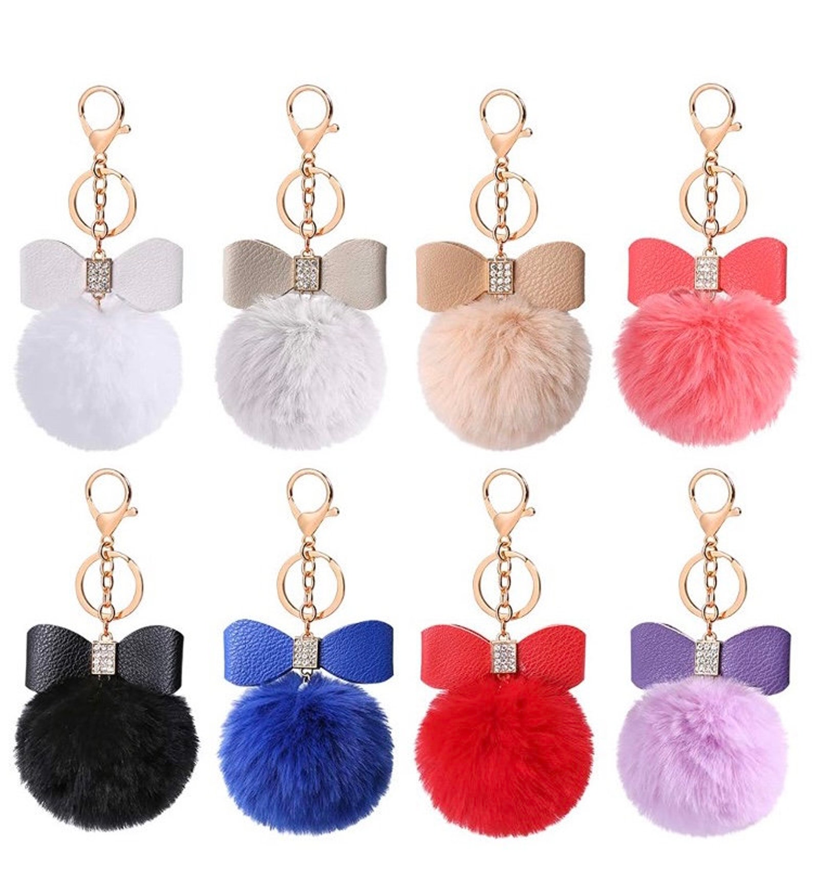 Resin Letter Keychain With Bow Tie Puff or Tassel. - Etsy