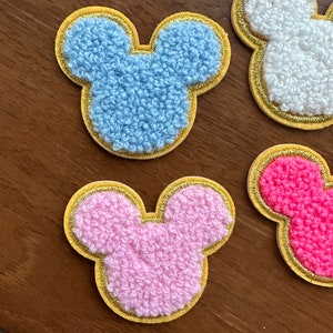 Chenille Mickey Mouse Patches Adhesive Patches Chenille Disney Like Patch Chenille Mickey Head ...