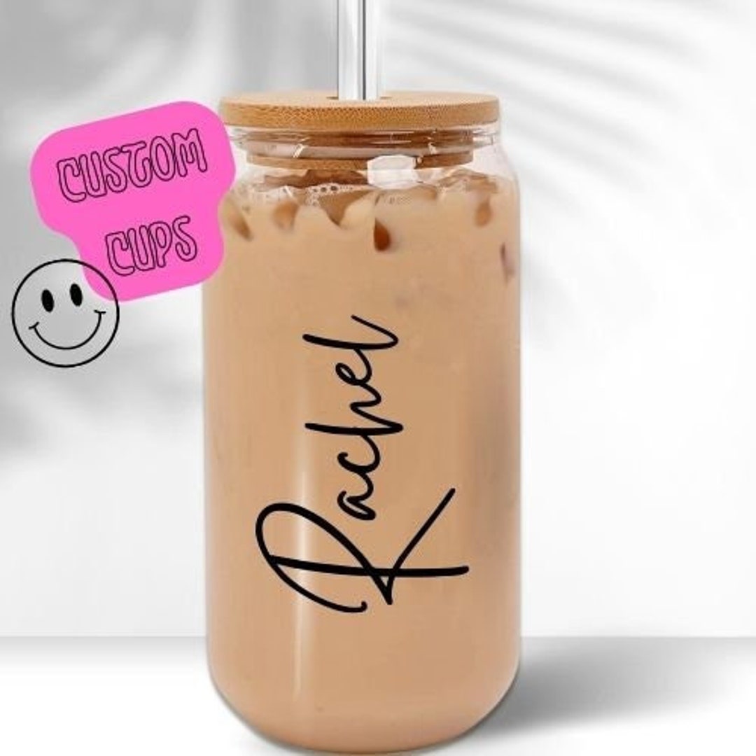 Personalized Iced Coffee Glass Glass Coffee Cup Beer Can Etsy