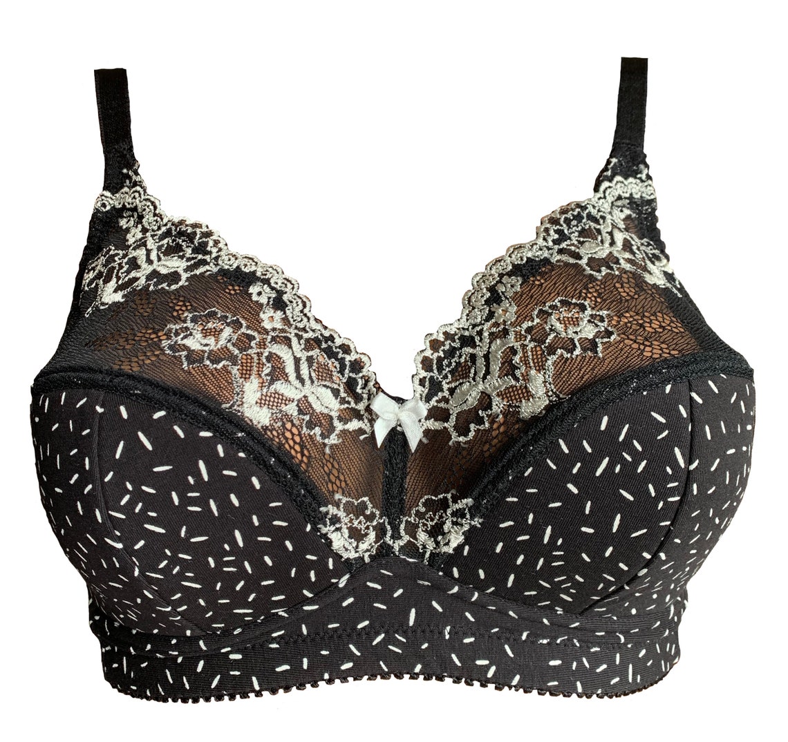 A wireless three-part cup bra with a wide front gore. | Etsy