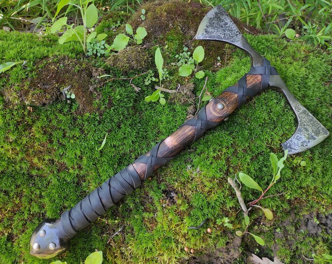 Double-bladed Ax, Viking Weapon, Hand-forged Ax, Medieval Axe, Ancient ...