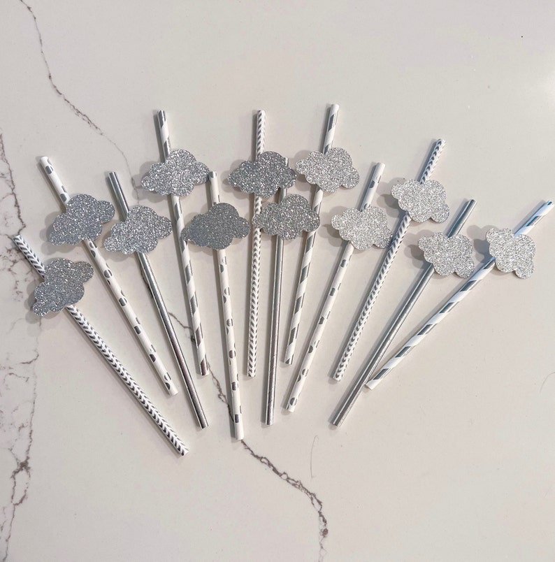 Glitter Cloud Straws | Party Straws | Cloud 9 | Party Decorations ...
