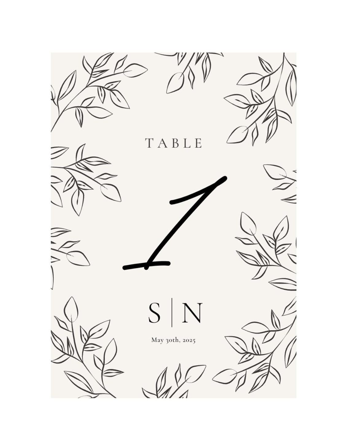 Wedding Table Number Template Elegant Table Number Sign Template for ...