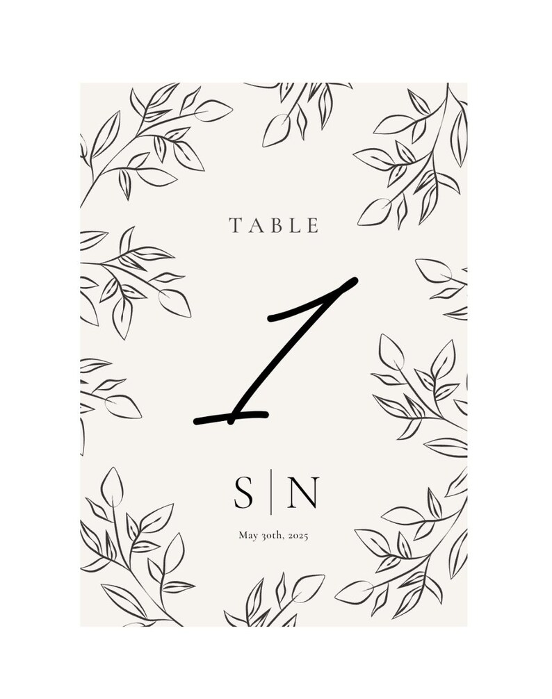 Wedding Table Number Template Elegant Table Number Sign Template for ...