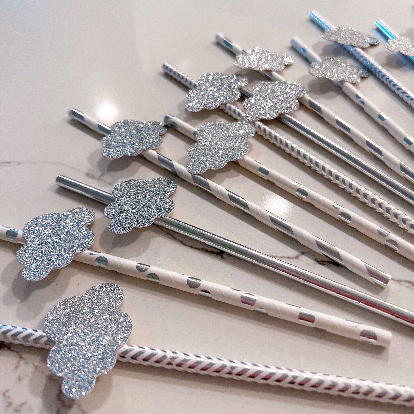 Glitter Cloud Straws | Party Straws | Cloud 9 | Party Decorations ...