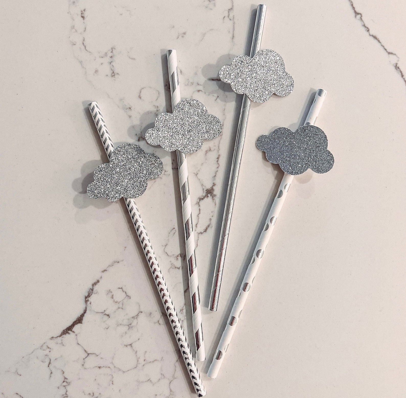 Glitter Cloud Straws | Party Straws | Cloud 9 | Party Decorations ...
