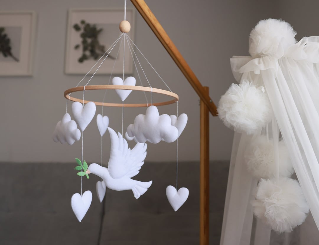 Felt Dove Baby Mobile, Peace Bird Nursery Decor - Etsy