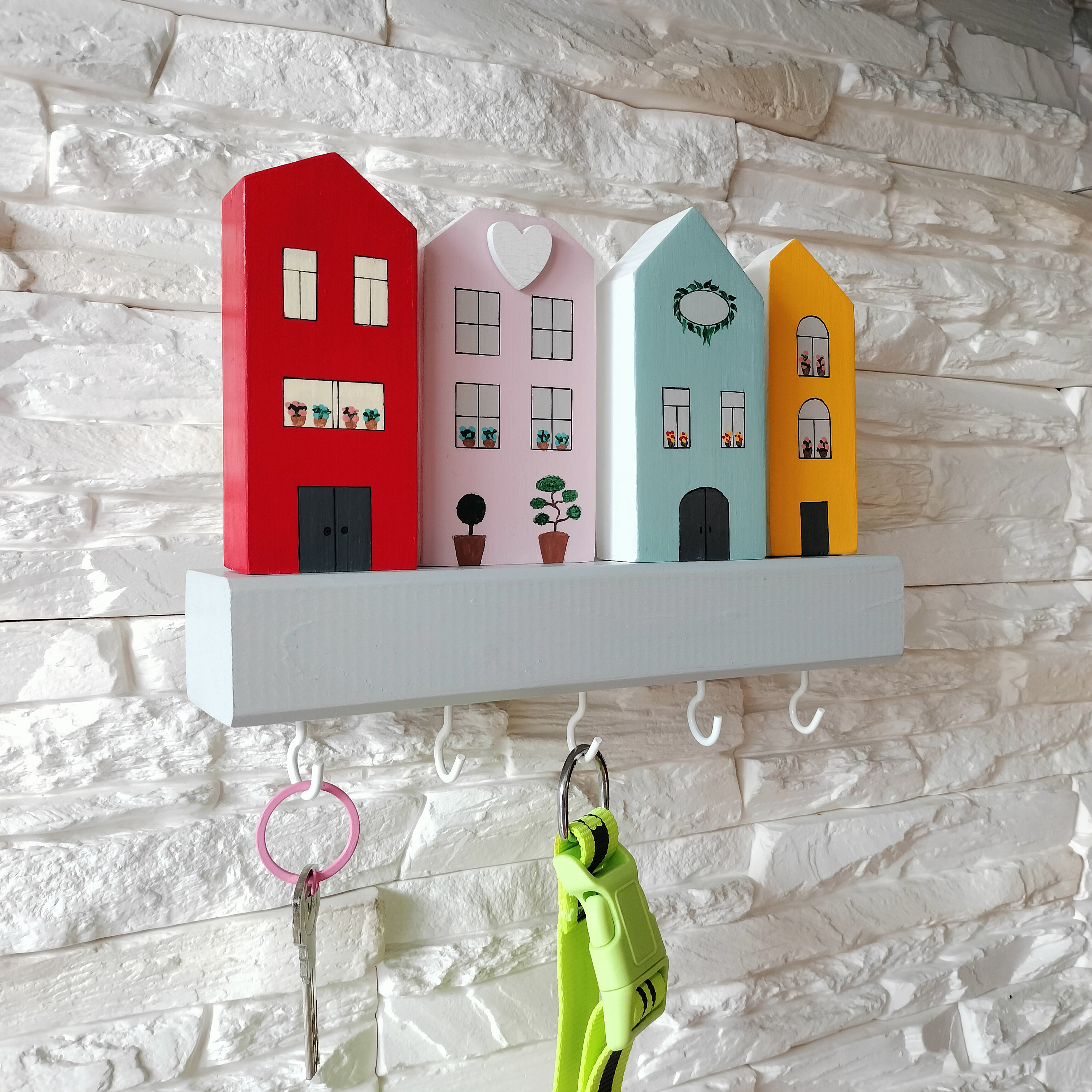 Miniature House Wall Hooks, Key Rack, Key Holder Entryway Decor, New ...